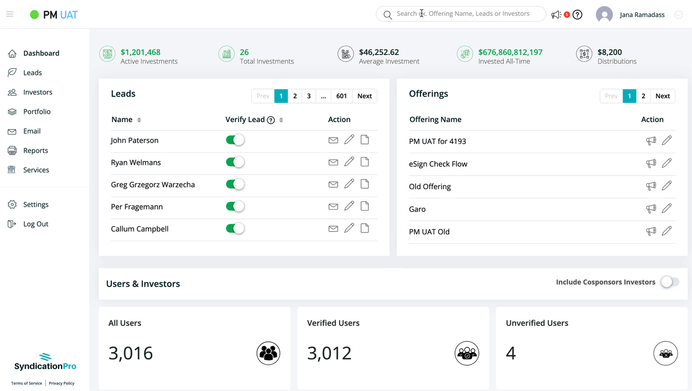 Change Profile Type of Active Investment